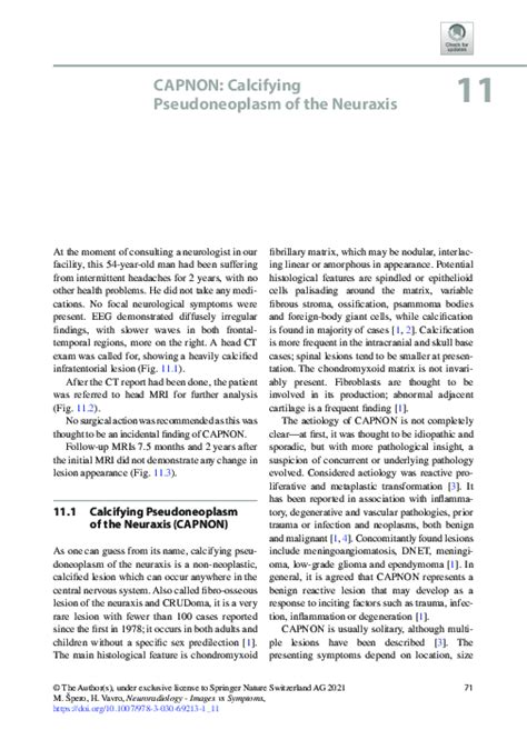 Pdf Capnon Calcifying Pseudoneoplasm Of The Neuraxis