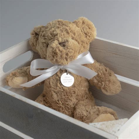 Personalised Eco Bramble Christening Teddy Bear By Oh So Cherished