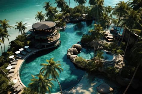 Premium Photo Blue Swimming Pool Ariel Viewholidays Concept