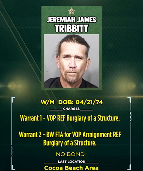WHEEL OF FUGITIVE Brevard Sheriffs Office Names Jeremiah James