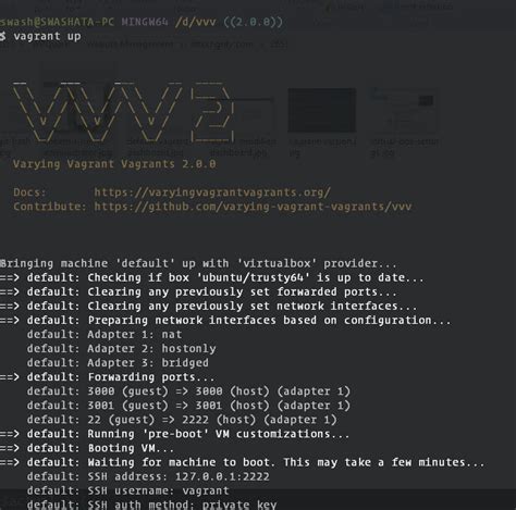 Installing Varying Vagrants Vagrant On Windows 10 64bit Virtualbox