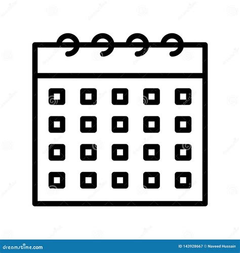 Calendar Thin Line Vector Icon Stock Illustration Illustration Of