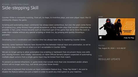 Why Did Cs2 Ban Snap Tap Latest Update Explained