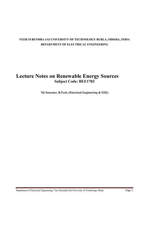 Lecture 1428910296 Notes VEER SURENDRA SAI UNIVERSITY OF TECHNOLOGY