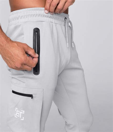 Born Tough Momentum Fitted Cargo Gym Workout Jogger Pants For Men Steel