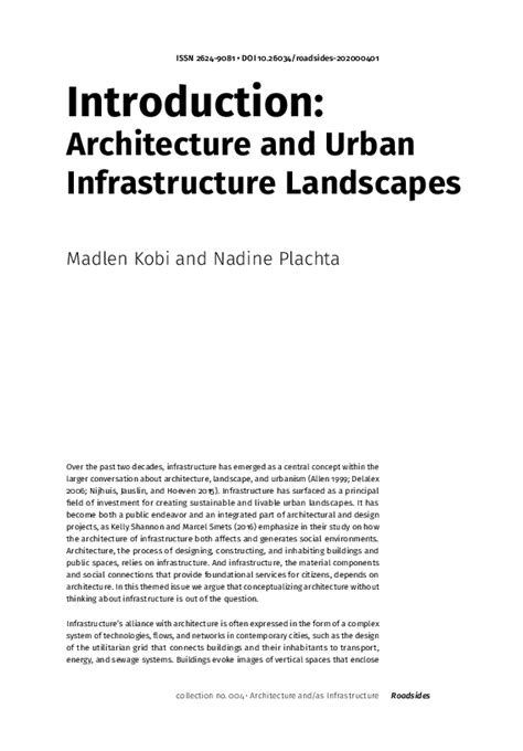Pdf Introduction Architecture And Urban Infrastructure Landscapes