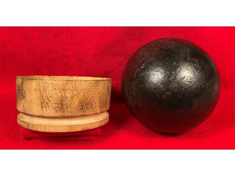 12 Pounder Solid Shot Cannonball With Repro Wood Sabot Peter George