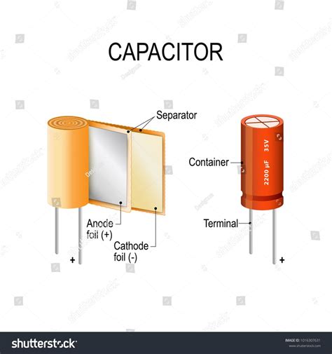 Capacitor Appearance And Interior A Dielectric Material Is Placed