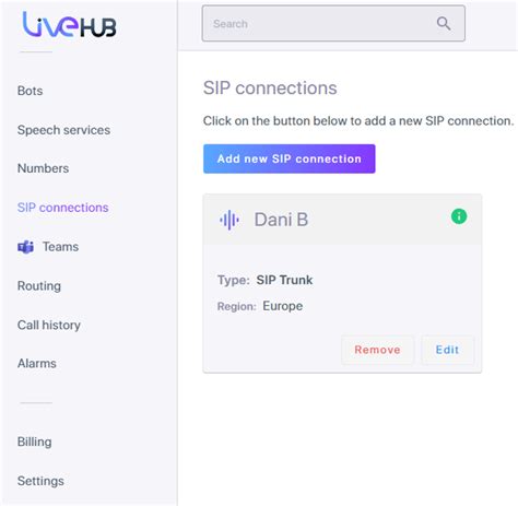 Creating A Generic SIP Connection