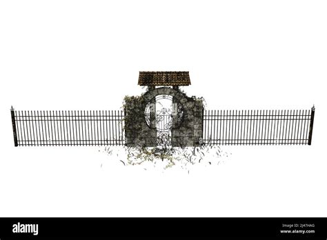 Fantasy Academy Wrought Iron Gate 3d Illustration 3d Rendering Stock