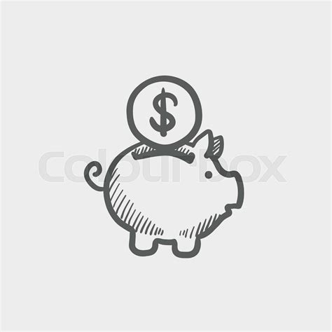 Penge Tegning Tegnet Stock Vektor Colourbox