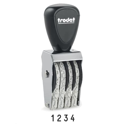 Trodat 1554 Classic Number Stamp 5mm 4 Numbers Montarga Rubber