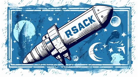 Mosaic Space Rocket And Corroded Stamp Watermarks Premium Ai