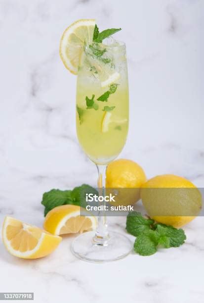레몬 민트 얼음 선택적 포커스 이미지 유리 컵의 모히토 라임과 레몬을 곁들인 신선한 감귤류 레모네이드를 곁들인 신선한 여름 칵테일 여름 컨셉의 신선하고 시원한 음료 0명에