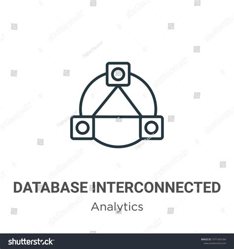 Database Interconnected Outline Vector Icon Thin Stock Vector Royalty