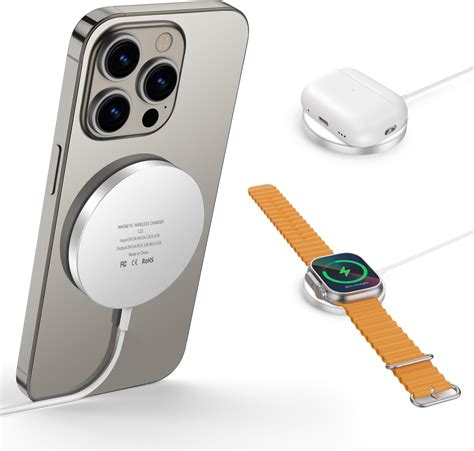 Amazon 【16000mah大容量＆magsafe対応 】モバイル バッテリー 軽量 小型 マグネット式ワイヤレスモバイルバッテリー