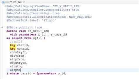 Parameterized Cds View With Odata Sapcodes