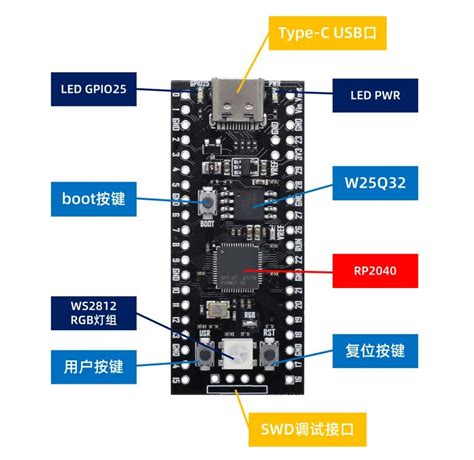 Rp2040 Core Board Type C Usb C 4mb16mb For Raspberry Core Board Rp2