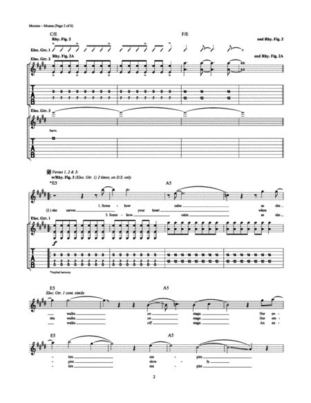 Moana By Deftones Electric Guitar Digital Sheet Music Sheet Music