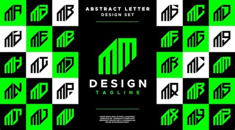 Premium Vector Modern Sharp Line Abstract Letter M Mm Logo Bundle