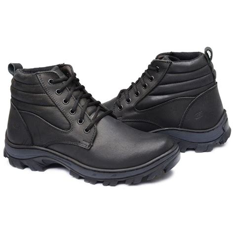 Bota coturno de segurança EPIs em Couro ref Picker Preto LEEFOOT