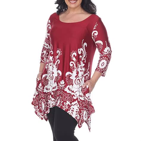 White Mark Plus Yanette Womens Scoop Neck 34 Sleeve Tunic Top Jcpenney