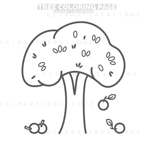 Tree Coloring Clipart Free Free Clip Art Clip Art Tree Coloring Page