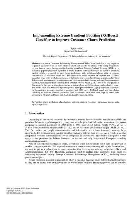 Pdf Implementing Extreme Gradient Boosting Xgboost Classifier To