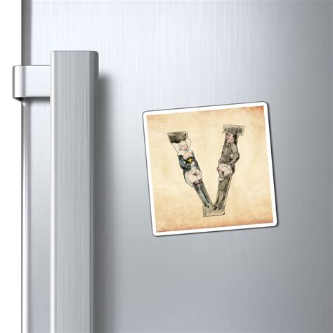 Magnet Featuring The Letter V From The Erotic Alphabet 1880 By Frenc