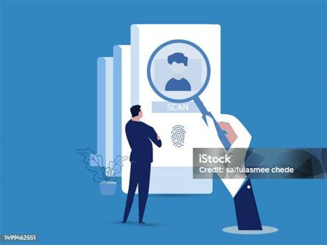 Kyc 또는 돋보기 벡터 일러스트레이터를 통해 파트너가 될 파트너에서 고객 개념의 신원을 확인하는 비즈니스로 고객을 알 수