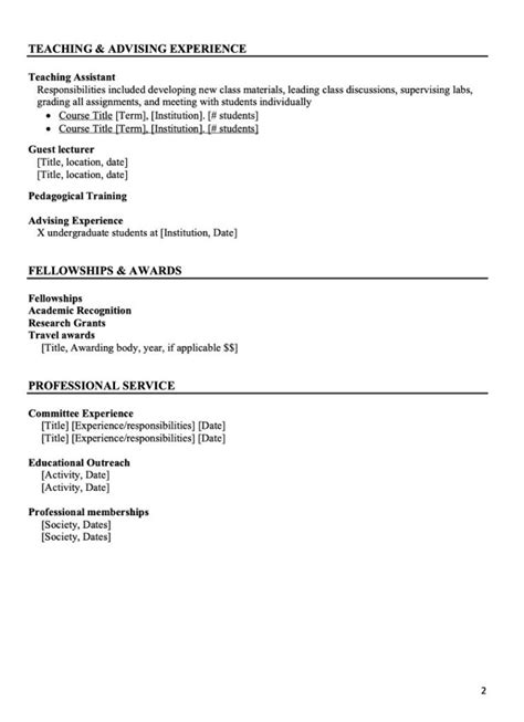 Postdoc Editable CV Template TempaHive