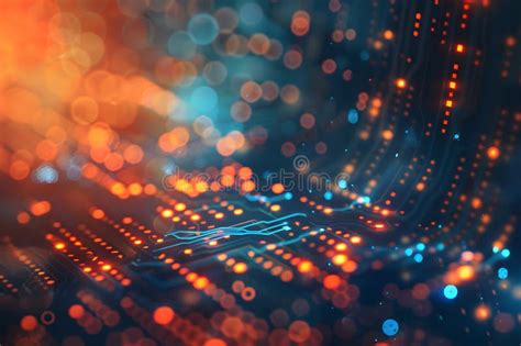 Digital Data Technology Background With Binary Code And Circuit Board