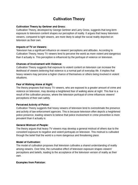 Cultivation Theory Pdf