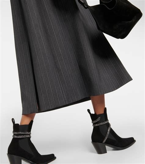 Rene Caovilla Embellished suede ankle boots Rene Caovilla