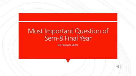 Most Important Question Of Sem 8 Final Yearpptx