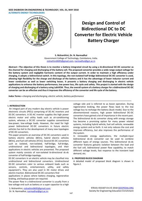 Pdf Design And Control Of Bidirectional Dc To Dc Converter For