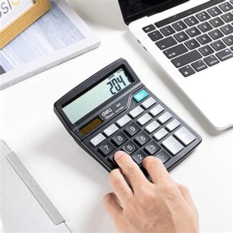Calculator Deli Standard Function Desktop Calculators With 12 Digit Large Lcd Display And