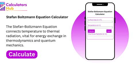 Stefan Boltzmann Equation Calculator Online