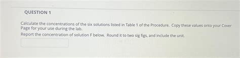 Table Components Of Standard Solutions For Chegg