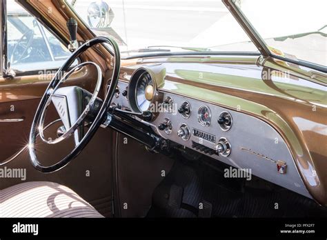 Dashboard And Cockpit Of A 1951 Ford At A Classic Car Show 43 Off