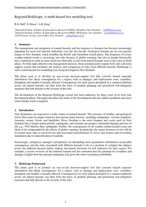 Pdf Regional Riskscape A Multi Hazard Loss Modelling Tool