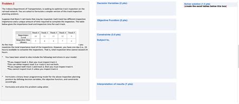 solved problem 2 decisión variables 2 pts solver solution