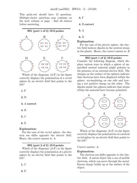 Hw3 B Solutions Pdf Electric Charge Dielectric