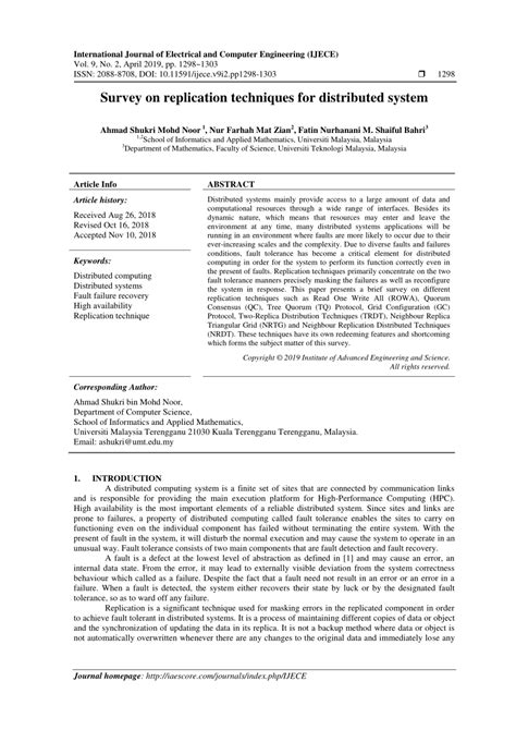 Pdf Survey On Replication Techniques For Distributed System