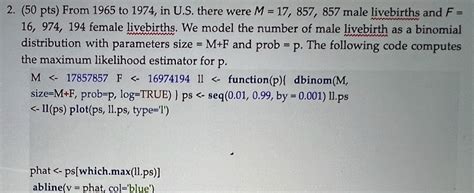 Solved A What Is The Use Of The Parameter Log TRUE In The Chegg