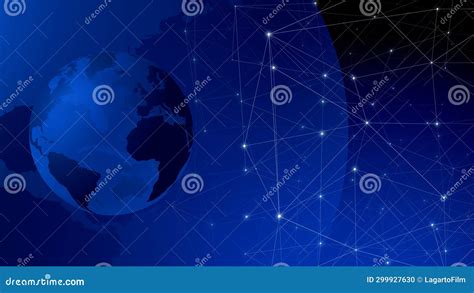 Earth Connected Lines Rotating World Globe News Backdrop Abstract