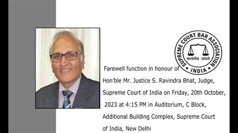 Farewell Function In Honour Of Honble Mr Justice S Ravindra Bhat