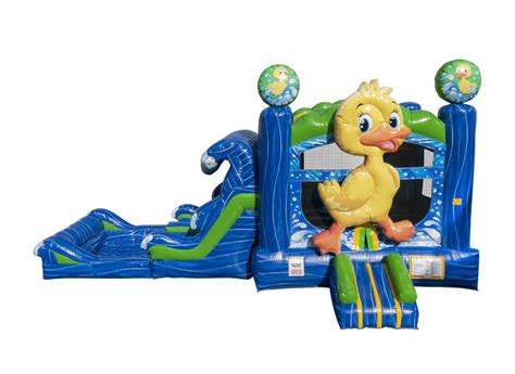Rubber Duckie Bounce House And Double Lane Slide Combo