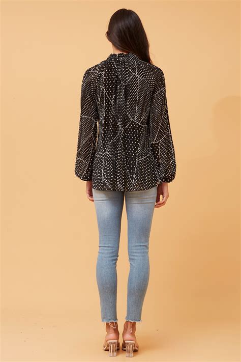 Peta Pleated Polka Dot Blouse And Buy Online And Femme Connection