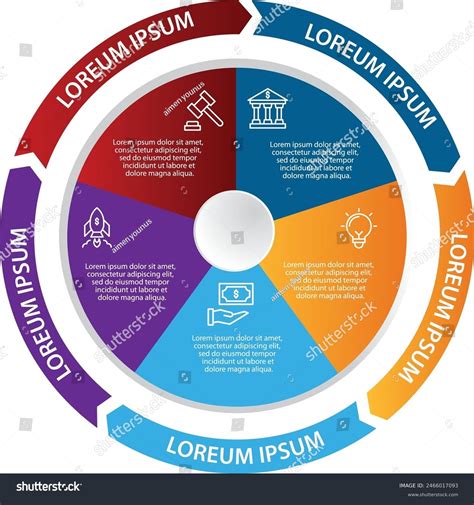 Collection Vector Arrow Circle Chart Infographic Stock Vector Royalty